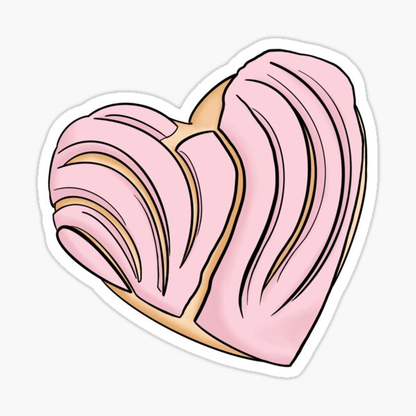 "Heart-Shaped Concha " Sticker by jessico-bear | Redbubble