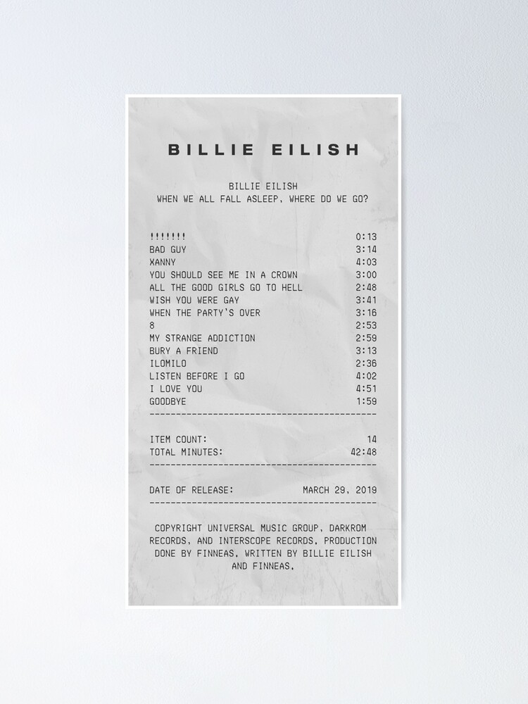 Album Receipt Template