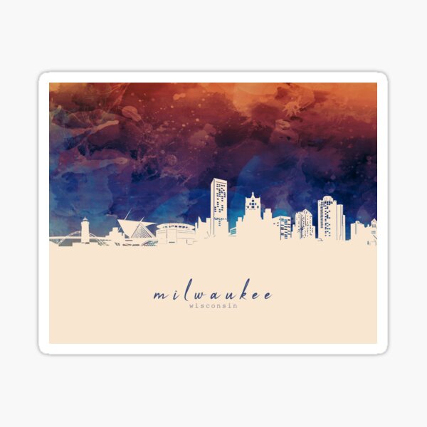 "milwaukee skyline" Sticker for Sale by BekimART2 | Redbubble