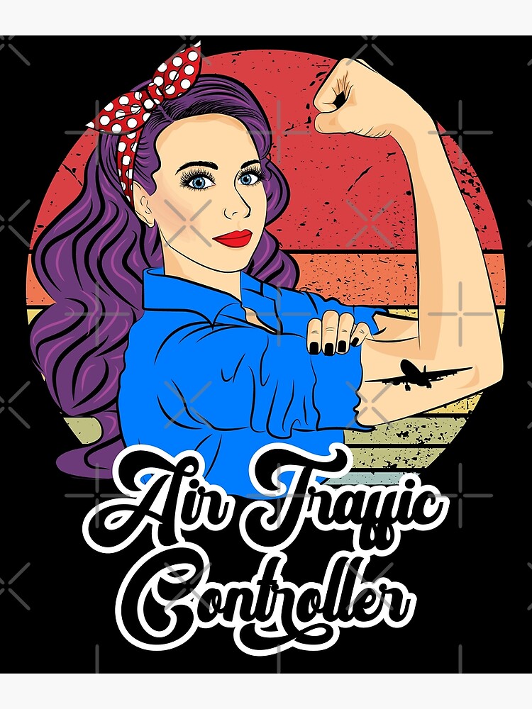 "Air Traffic Controller Female Vintage Strong Woman" Poster by ZNOVANNA ...