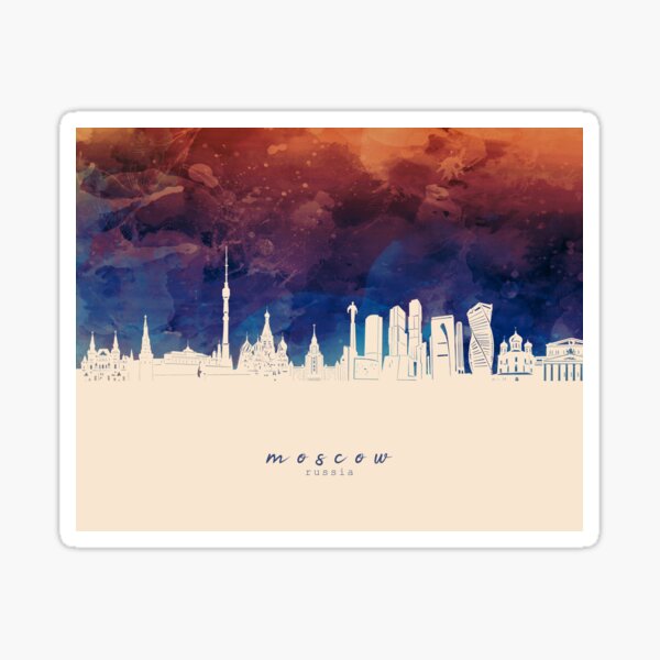 "moscow skyline" Sticker by BekimART2 | Redbubble