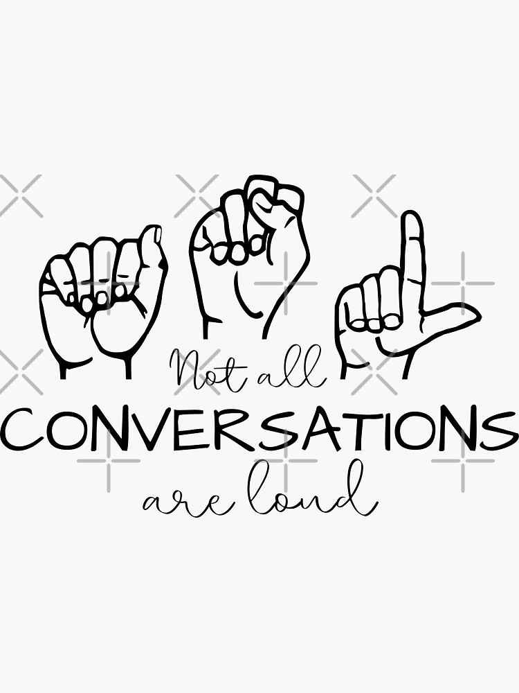 "Proud Deaf ASL American Sign Language" Sticker by IntegrityDesign ...