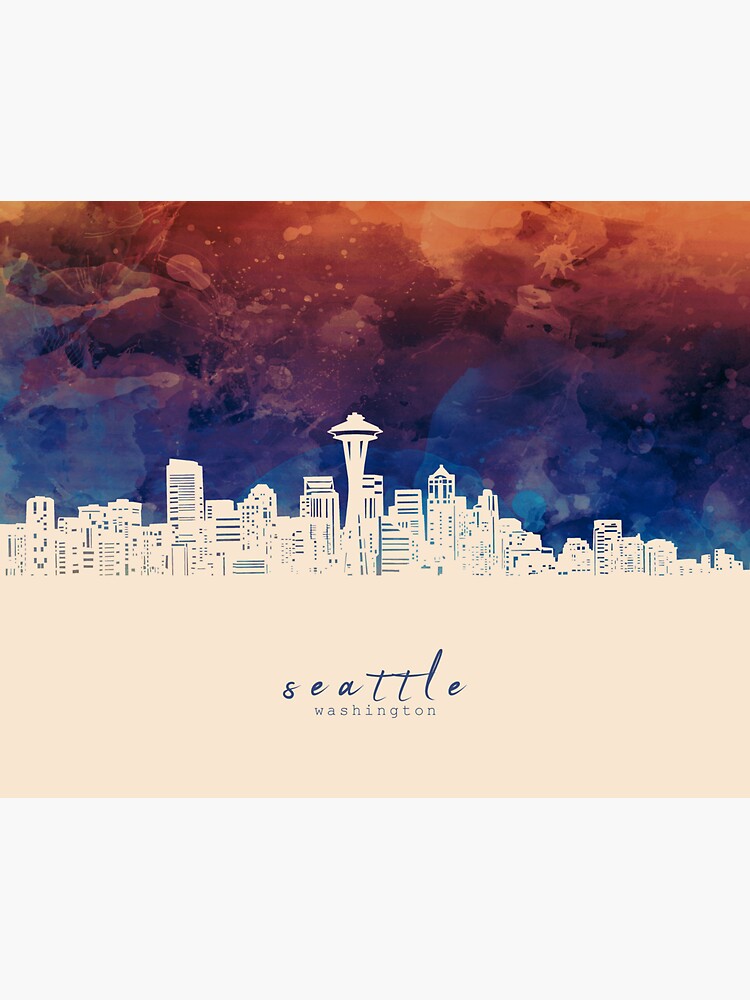 "seattle skyline" Sticker by BekimART2 | Redbubble