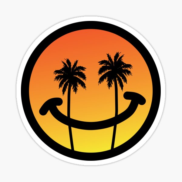 Decals & Skins Palm Tree Smiley Face Sticker Electronics & Accessories ...