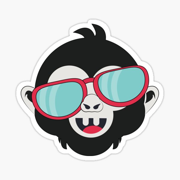 "Cute monkey face cartoon " Sticker by DynamicInk | Redbubble