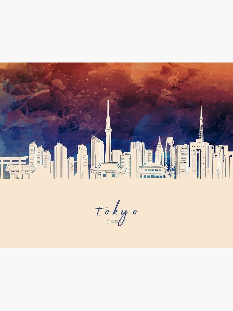 "tokyo skyline" Sticker by BekimART2 | Redbubble