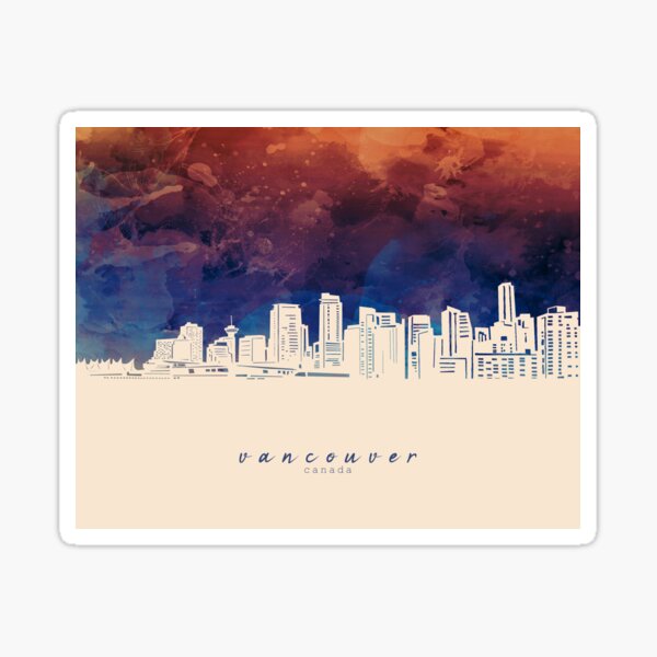 "vancouver skyline" Sticker by BekimART2 | Redbubble
