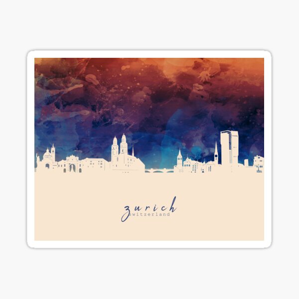 "zurich skyline" Sticker for Sale by BekimART2 | Redbubble