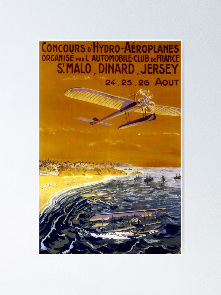 "Hydro Aeroplanes vintage travel poster" Poster by stickart-marek ...