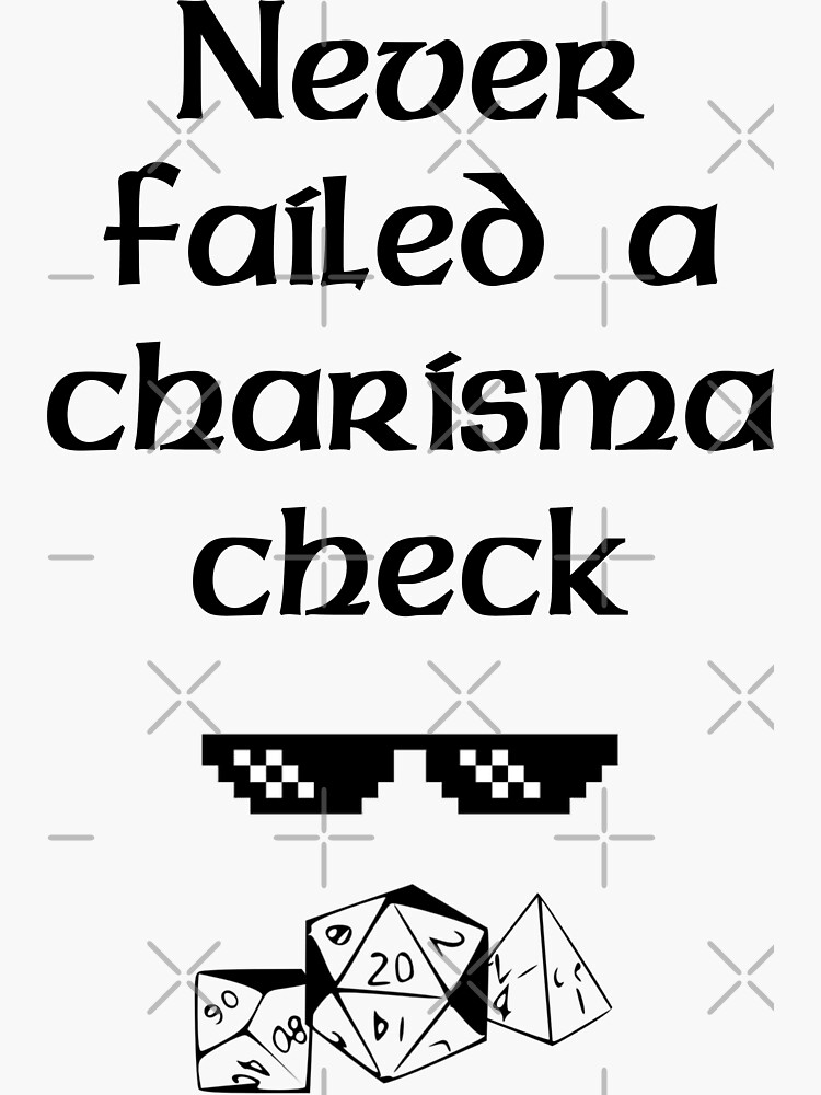 "Charisma check" Sticker for Sale by Geek-Babies | Redbubble
