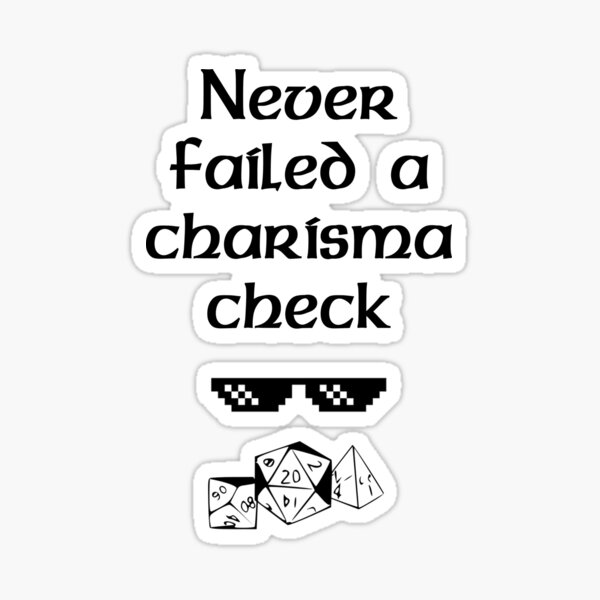 "Charisma check" Sticker for Sale by Geek-Babies | Redbubble