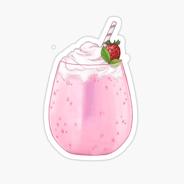 "Pink Strawberry Smoothie Sticker" Sticker for Sale by themagicbox ...