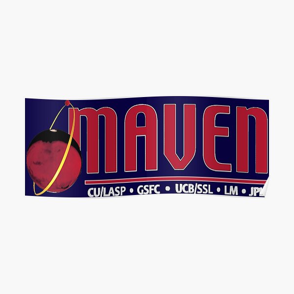 Póster «MAVEN Logo for Dark Colors» de Spacestuffplus | Redbubble