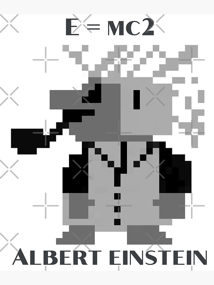 "Albert Einstein Pixel Form" Poster by designedfeeling | Redbubble