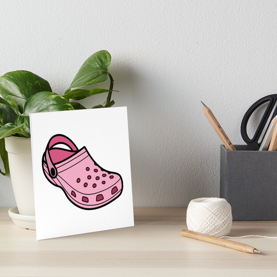 "Pink Croc Shoe Illustration" Art Board Print for Sale by cobyc10916 ...
