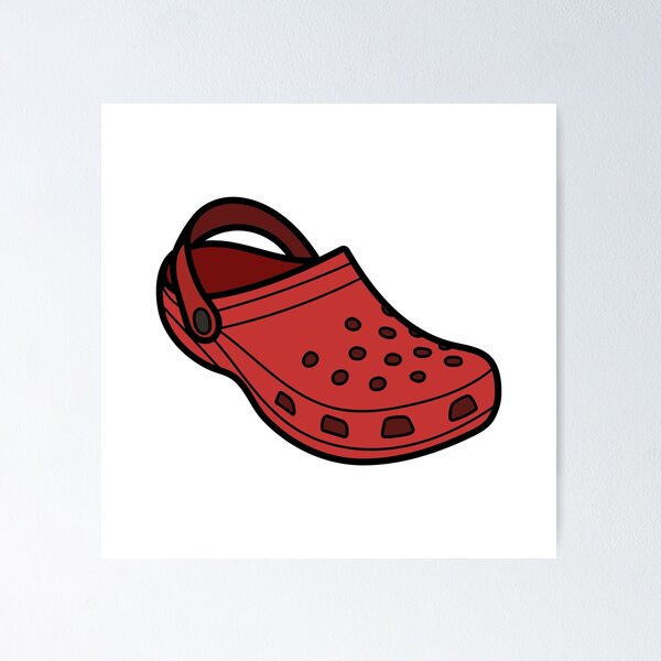 "Red Croc Shoe Illustration" Poster for Sale by cobyc10916 | Redbubble