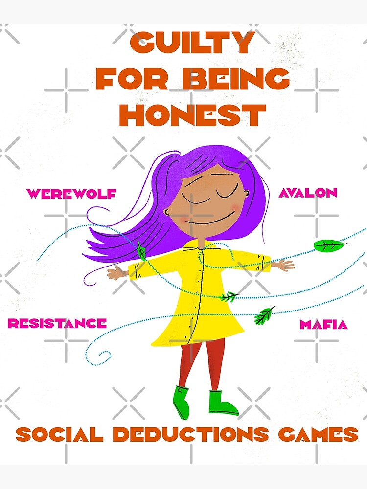 "Guilty for Being Honest Social Deduction Gamer" Poster by ...