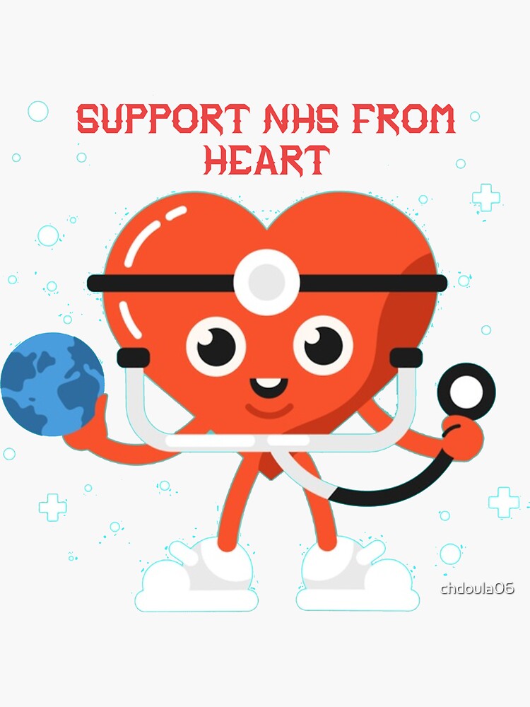 "NHS SUPPORT from heart" Sticker for Sale by chdoula06 | Redbubble