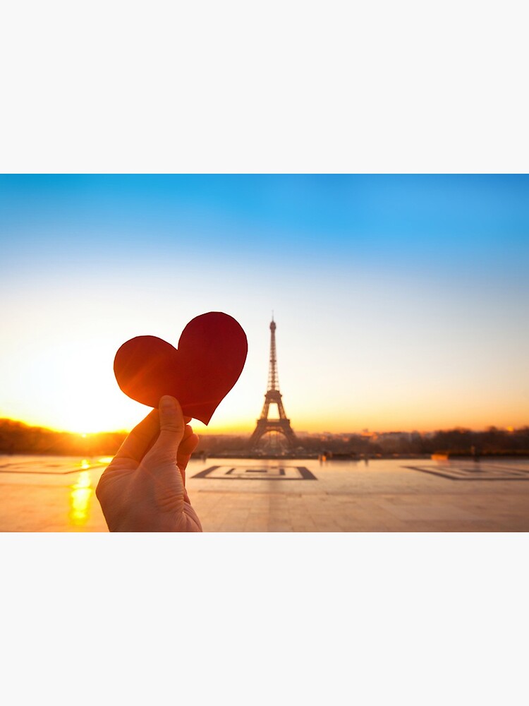 "Eiffel Tower Paris France love heart at sunset" Art Board Print for ...