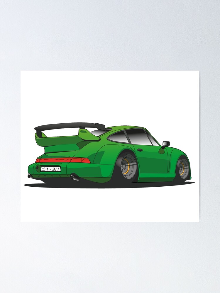 "digital porsche rwb drawing" Poster for Sale by Aladdin48 | Redbubble