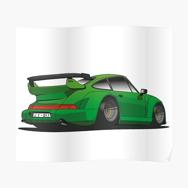"digital porsche rwb drawing" Poster by Aladdin48 | Redbubble
