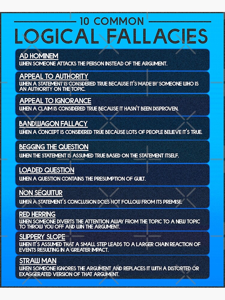  Common Logical Fallacies Chart Art Print For Sale By JackCurtis1991 