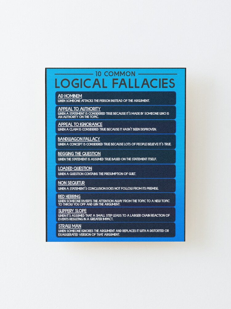 "Common Logical Fallacies Chart" Mounted Print for Sale by Jack Curtis ...