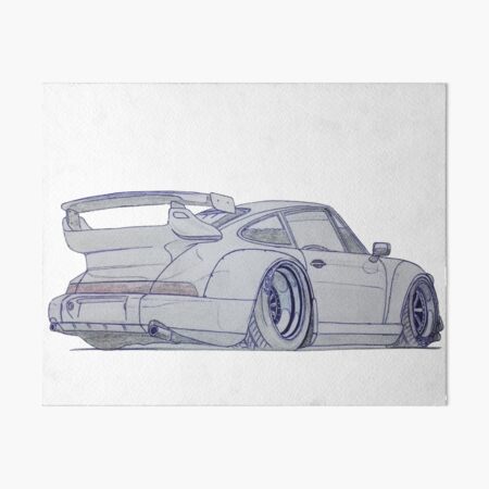 "drawing porsche 911 rwb free hand " Art Board Print for Sale by ...