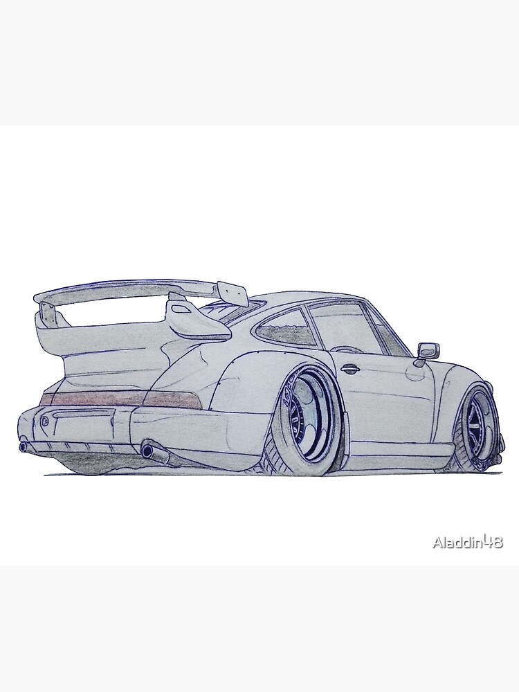 "drawing porsche 911 rwb free hand " Poster for Sale by Aladdin48 ...