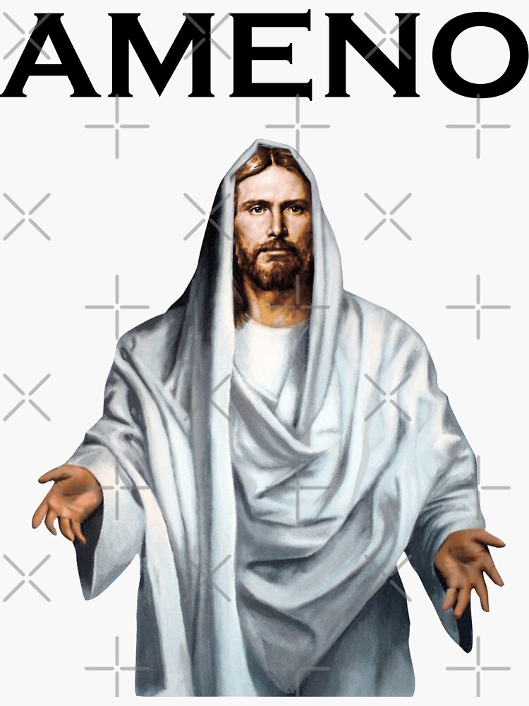 "Ameno jesus" Sticker for Sale by holy-craft | Redbubble