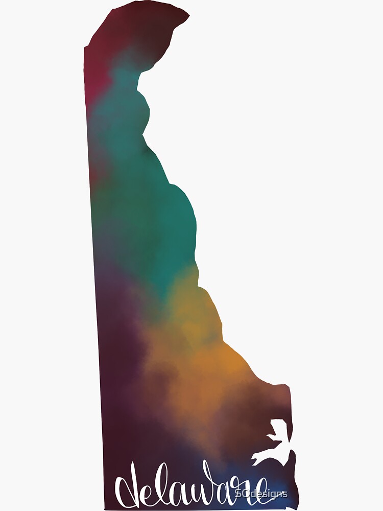 "Delaware Shape Outline" Sticker for Sale by SOdesigns | Redbubble