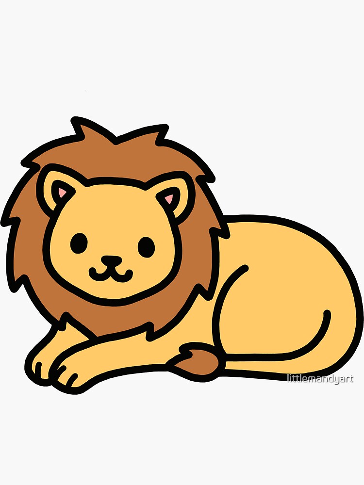 "Lion" Sticker for Sale by littlemandyart | Redbubble