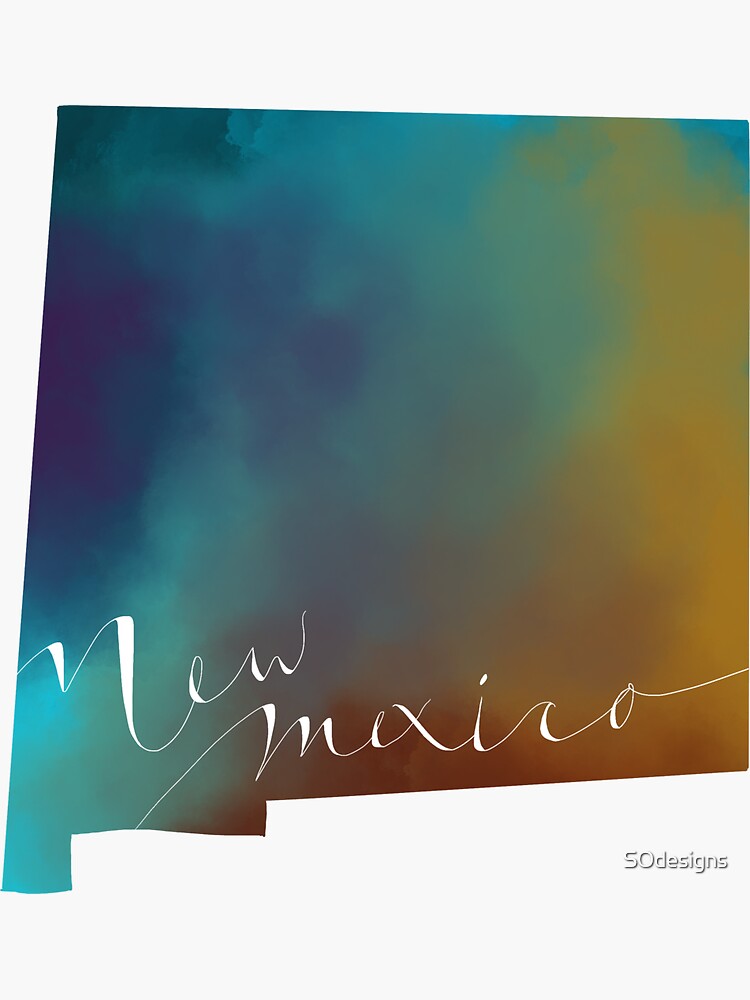 "New Mexico Shape Outline" Sticker by SOdesigns | Redbubble