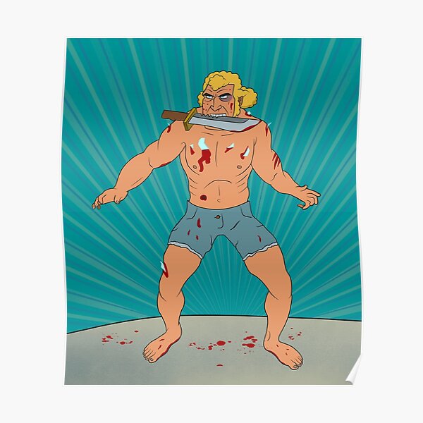 "Brock Samson with a Knife - Venture Bros" Poster by khaotehk | Redbubble