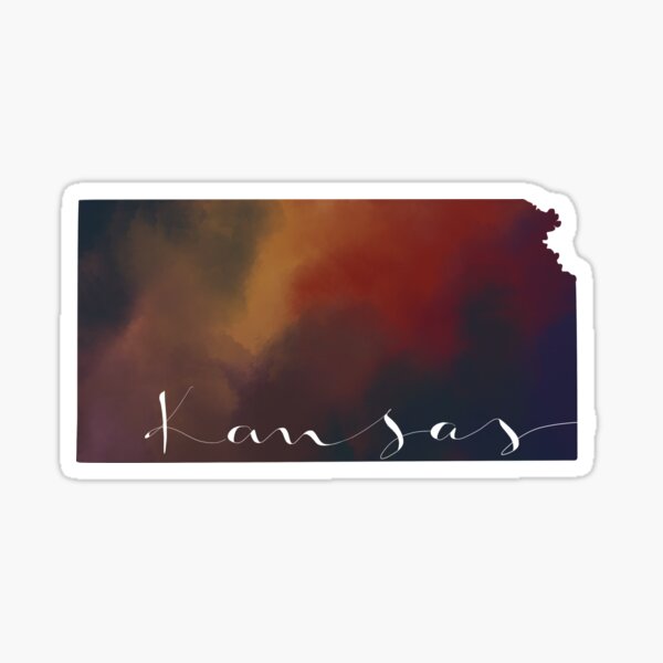 "Kansas Shape Outline" Sticker for Sale by SOdesigns | Redbubble