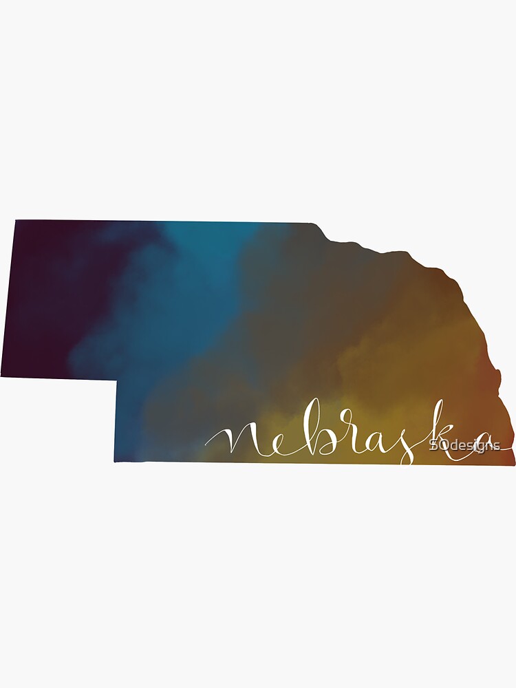 "Nebraska Shape Outline" Sticker by SOdesigns | Redbubble