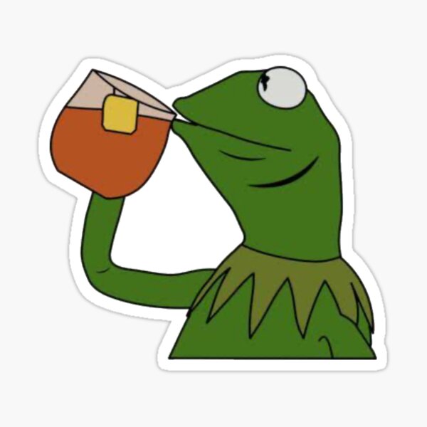 "kermit sipping tea" Sticker by abigailclairej | Redbubble