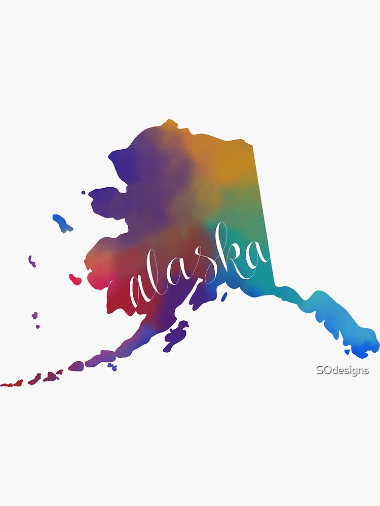"Alaska Shape Outline" Sticker for Sale by SOdesigns | Redbubble