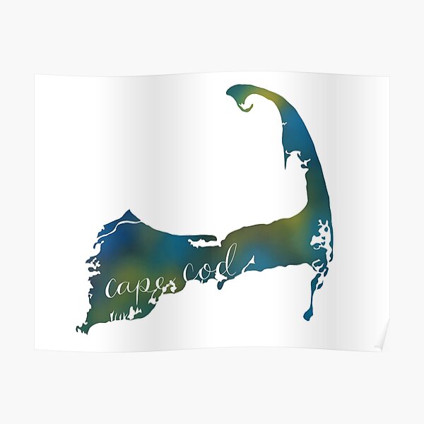 "Cape Cod Shape Outline" Poster for Sale by SOdesigns | Redbubble