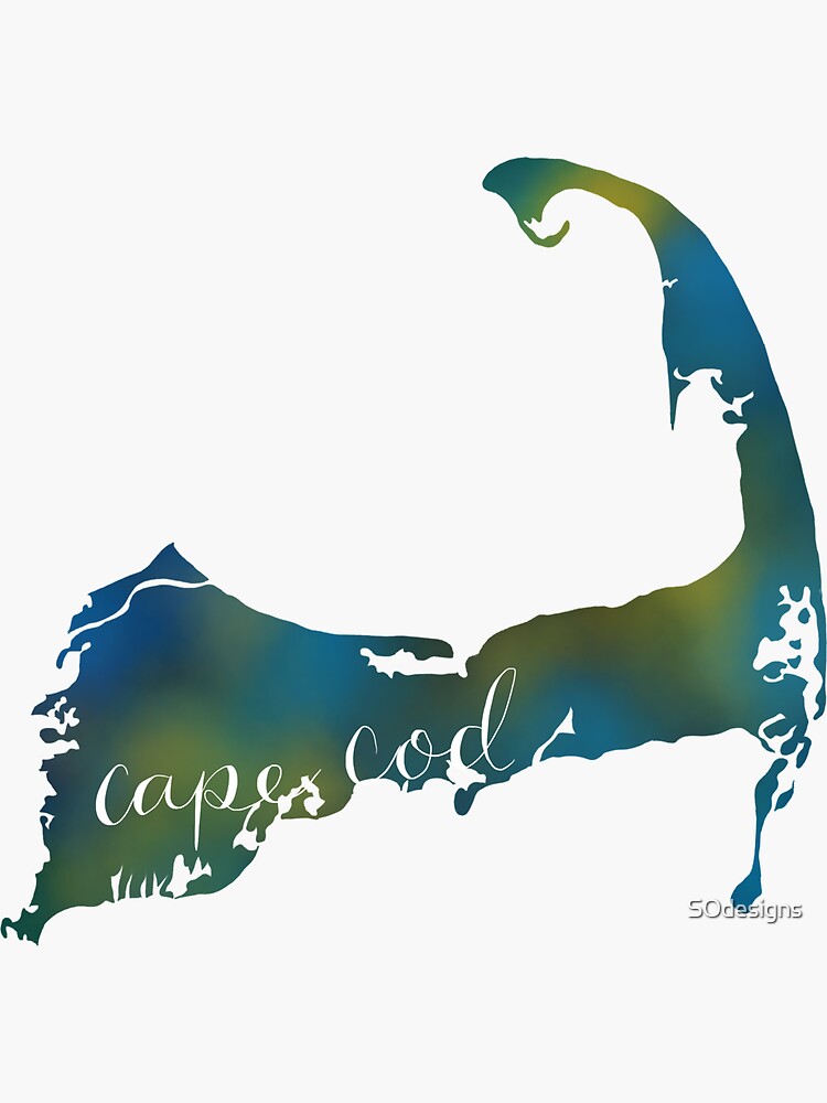 "Cape Cod Shape Outline" Sticker by SOdesigns | Redbubble