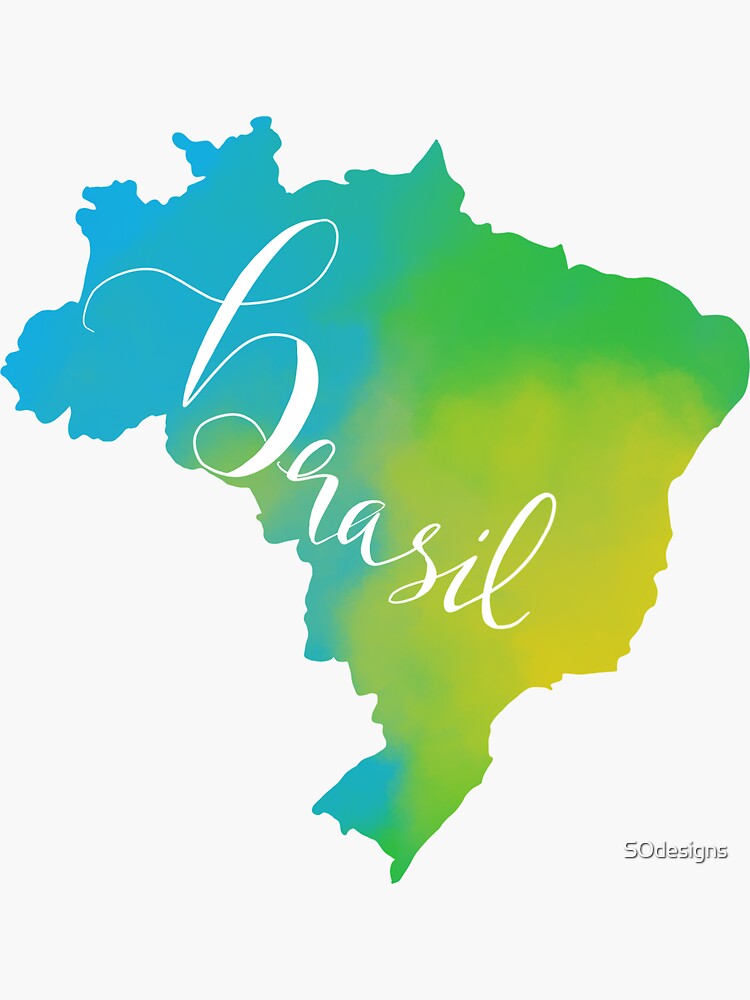 "Brazil / Brasil Shape Outline" Sticker by SOdesigns | Redbubble