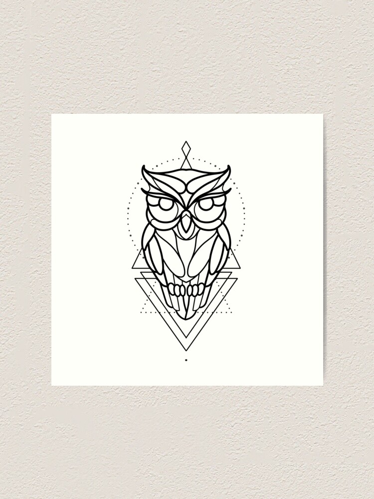 Lámina artística «Diseño de búho de línea» de Smurnov | Redbubble