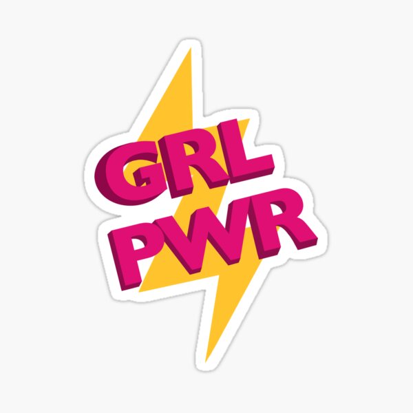 "Girl Power with Lightning bolt" Sticker for Sale by kierawd | Redbubble