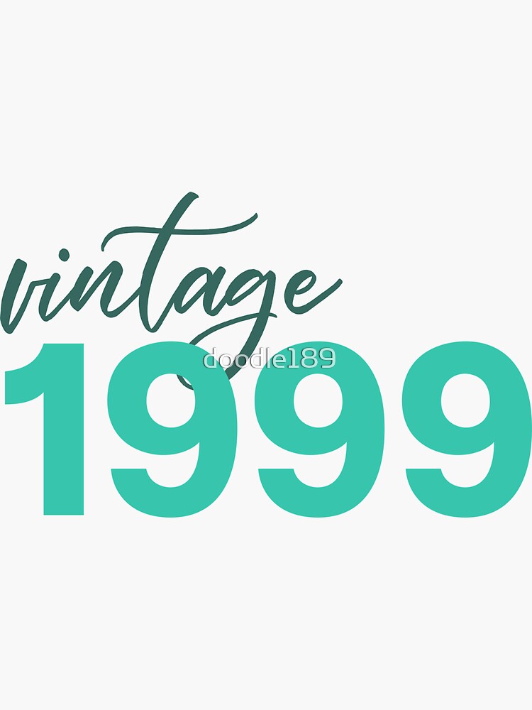"Vintage 1999" Sticker by doodle189 | Redbubble