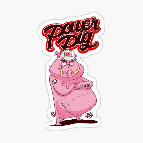 "POWER PIG JDM" Sticker by rotuucenter | Redbubble
