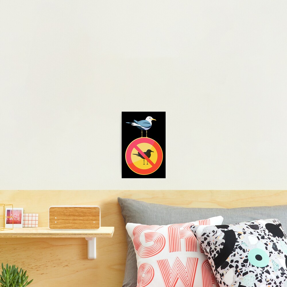 "Smug Seagull on No Seagulls Sign" Poster for Sale by davigj | Redbubble
