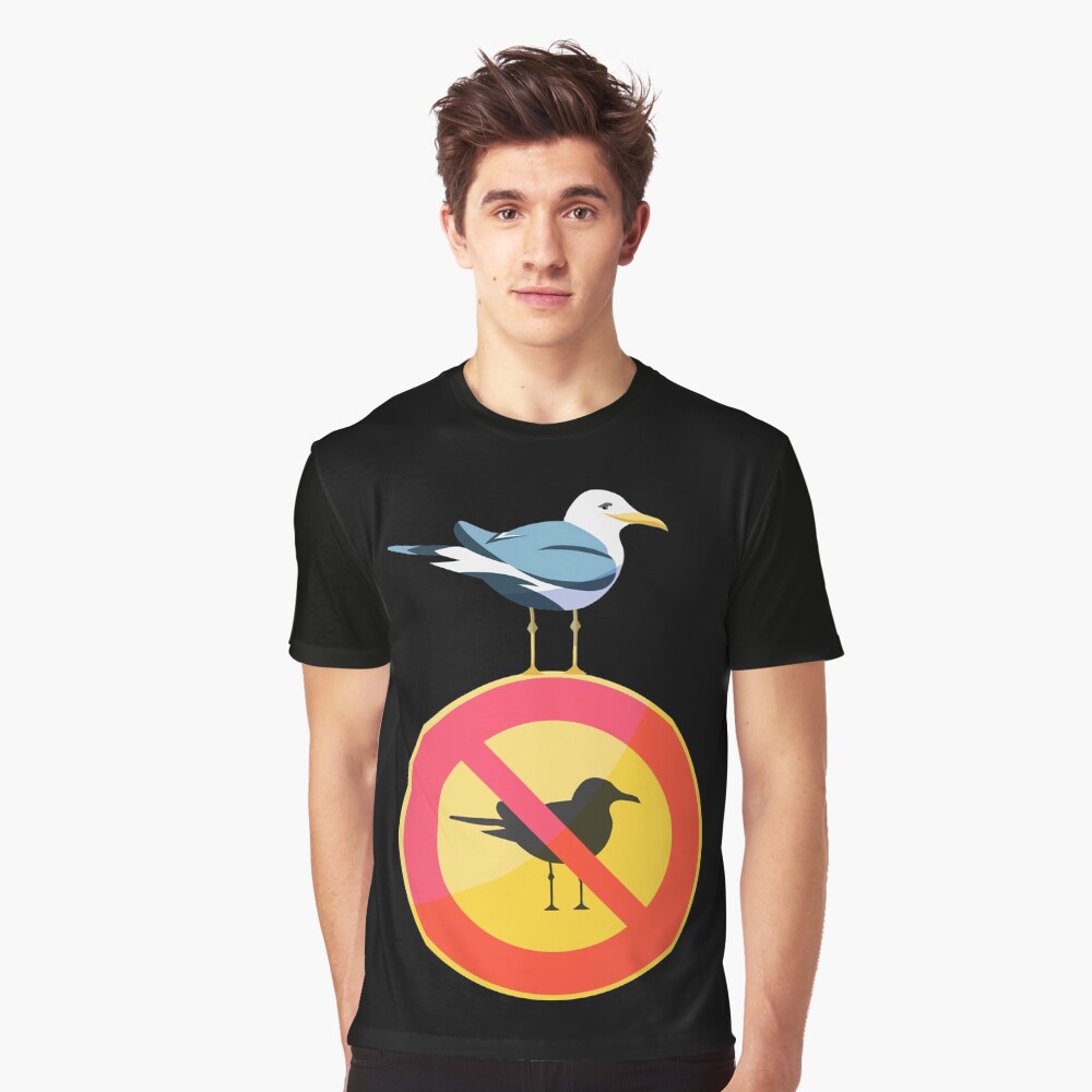 "Smug Seagull on No Seagulls Sign" Sticker for Sale by davigj | Redbubble