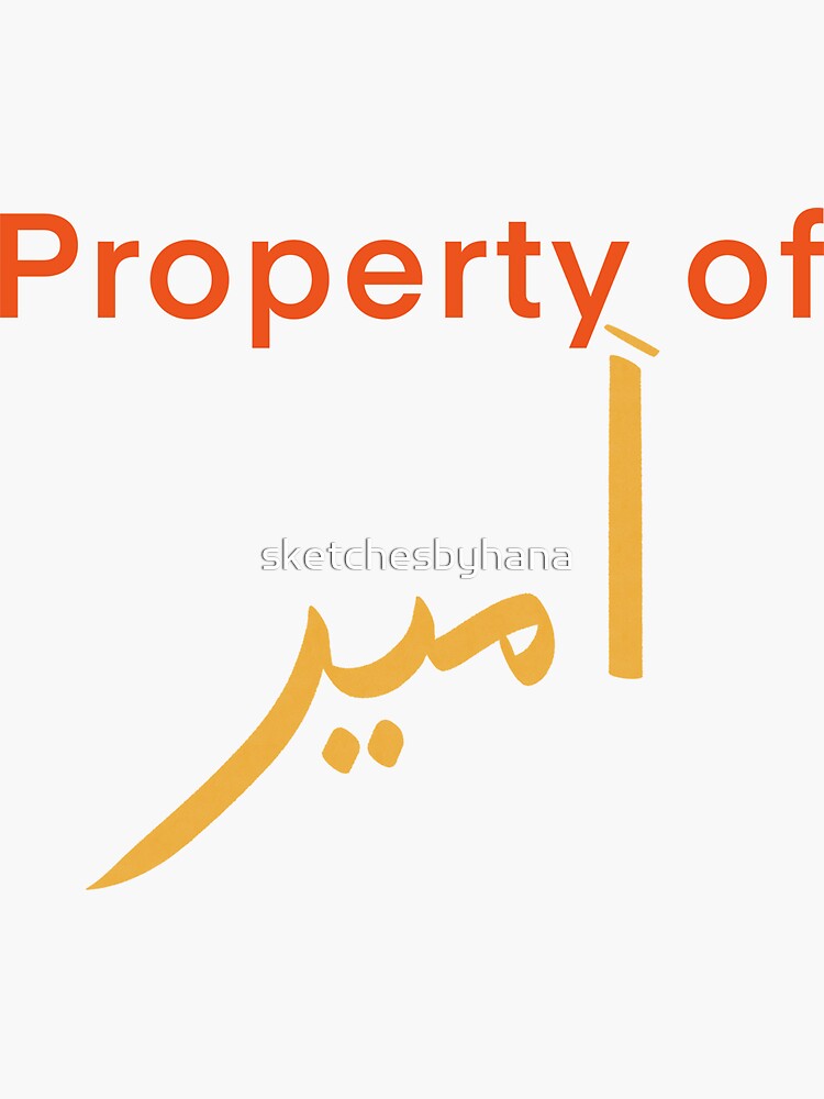 "Arabic Name : Amir / Ameer" Sticker by sketchesbyhana | Redbubble