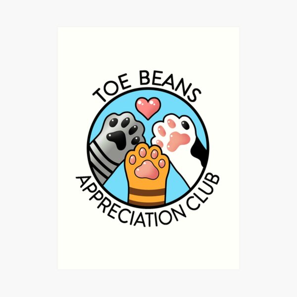 "Toe Beans Appreciation Club" Art Print for Sale by StudioMarimo ...