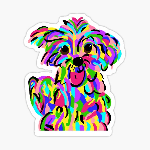 "Colorful Dog Sticker" Sticker for Sale by whitneyeddy02 | Redbubble
